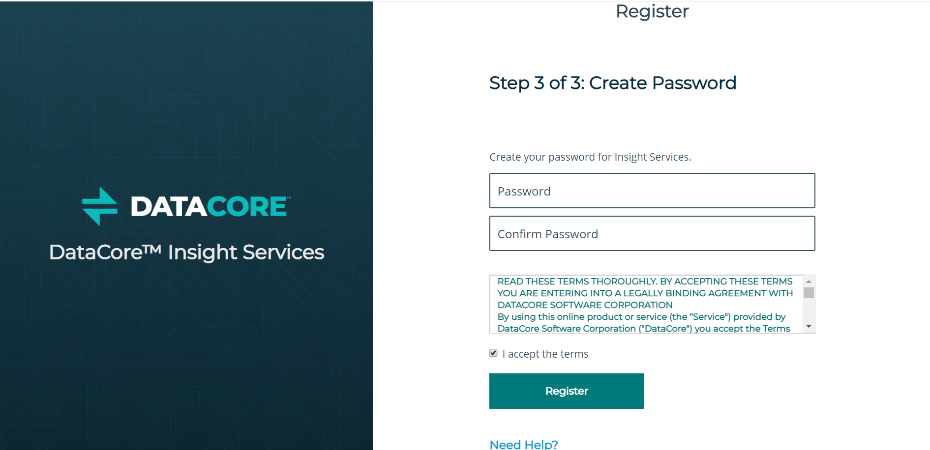 Registering with DataCore Insight Services