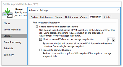 Backup from Storage Snapshots
