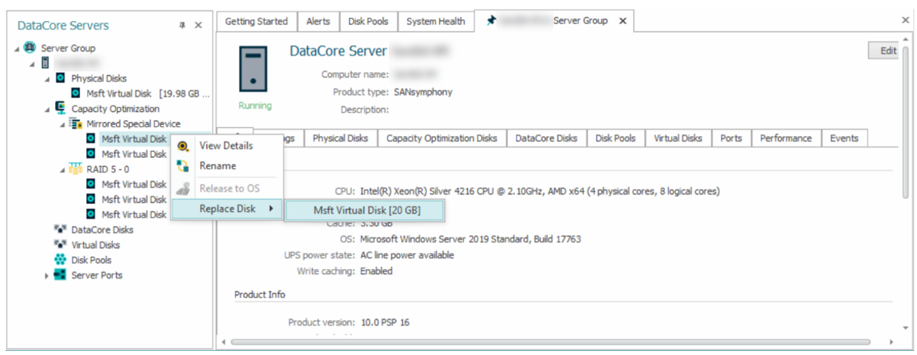 Replacing a Disk in Capacity Optimization (Inline Deduplication and ...