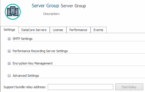Configuring DataCore Support Bundle Relay Server Address