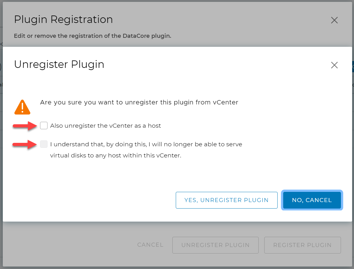 Unregistering the DataCore Plug-in